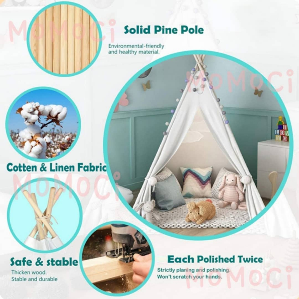 Baby Portable Canva Tipi Folding Indoor Original Triangle Indian Kid ...