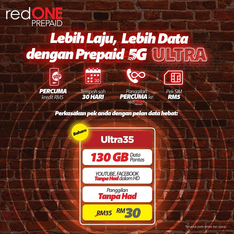 redONE PREPAID ULTRA (SELF REGISTRATION) | Shopee Malaysia