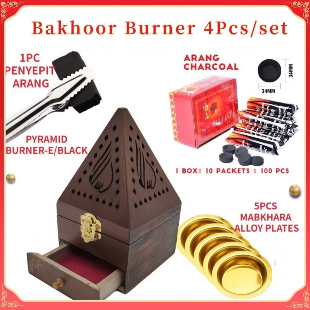 4Set Mabkhara Murah Bukhoor PYRAMID WOODEN MABKHARA Incense Burne ...