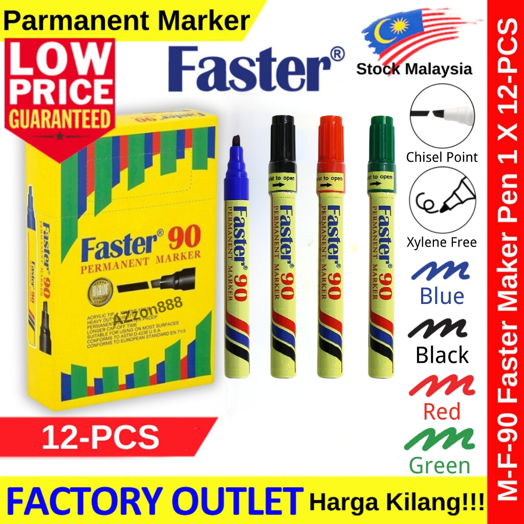Faster 90 Permanent Marker Pen Xylene Free #Faster #Permanent #Marker ...