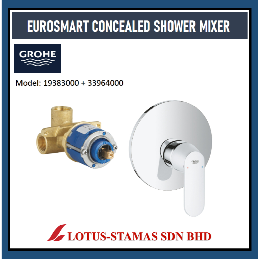 GROHE 19383000 + 33964000 Eurosmart Cosmopolitan Single-lever Concealed Shower Mixer | Shopee ...