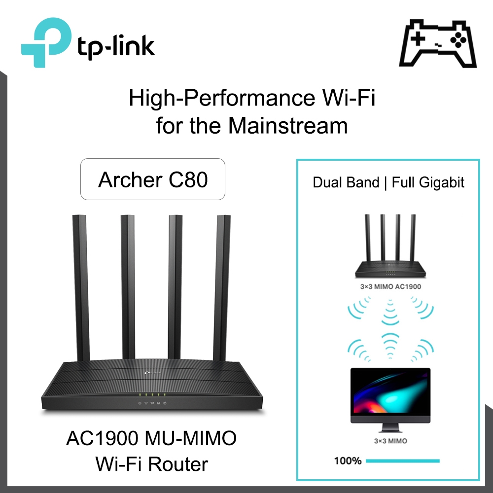 TP-Link Archer C80 AC1900 Dual Band 2.4Ghz+ 5Ghz Mu-Mimo Gigabit Wave2 ...