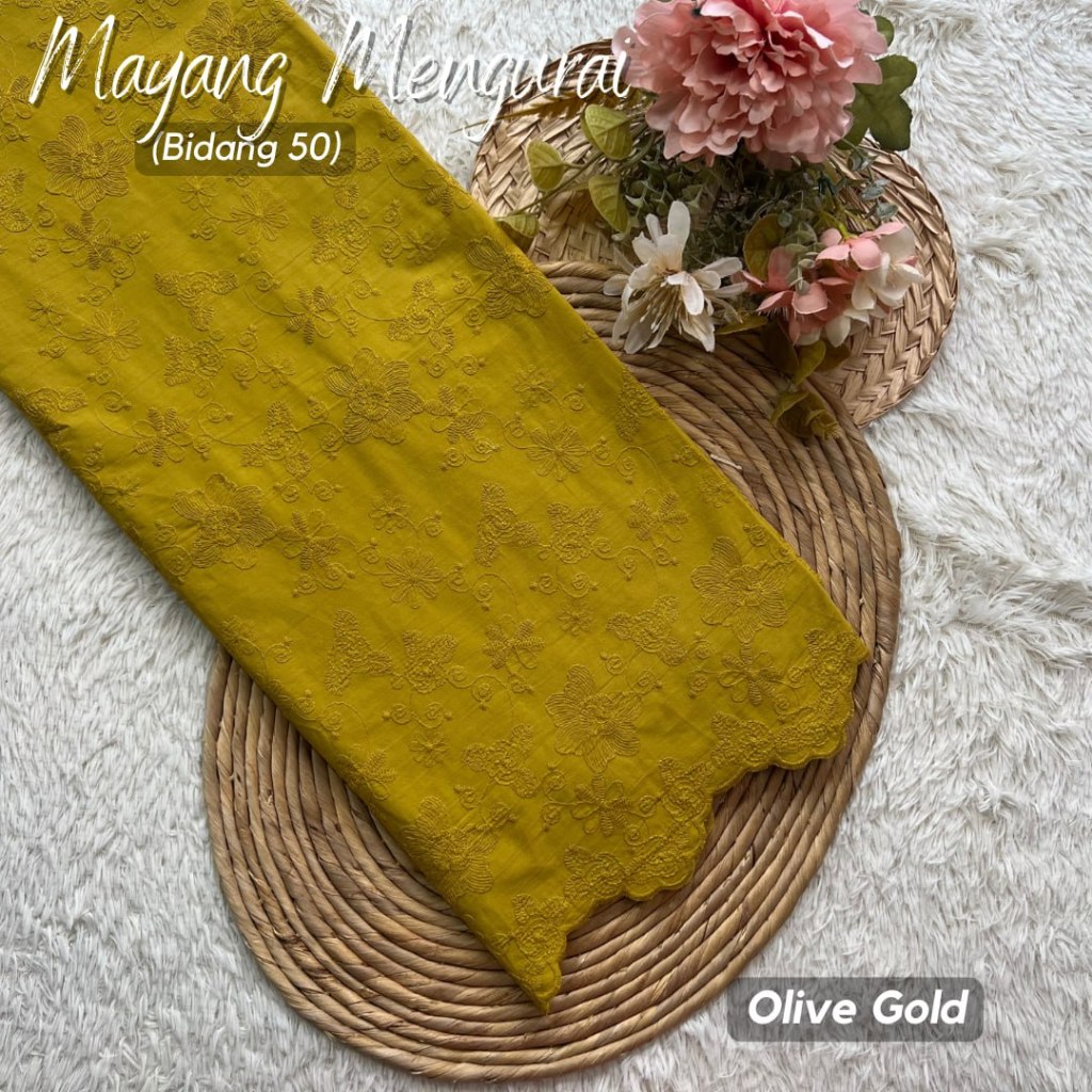 (2 Meter SULAM) SULAM MAYANG MENGURAI SULAM EYELET KAIN PASANG I KAIN ...