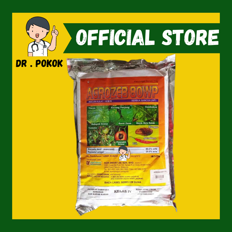 [ORIGINAL] 1KG Agrozeb 80WP AGR Mancozeb/Dithane NT Cili Antraknos ...