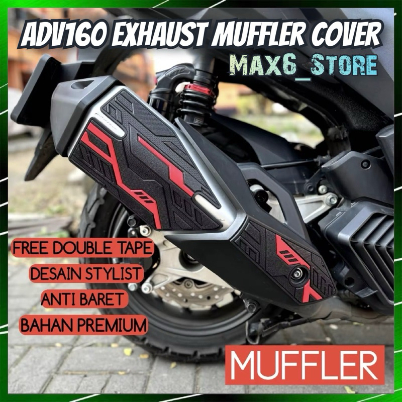 Honda ADV160 Muffler Protector Exhaust Cover Rubber Sticker ADV 160 Ekzos Getah Cover Hayaidesu ...