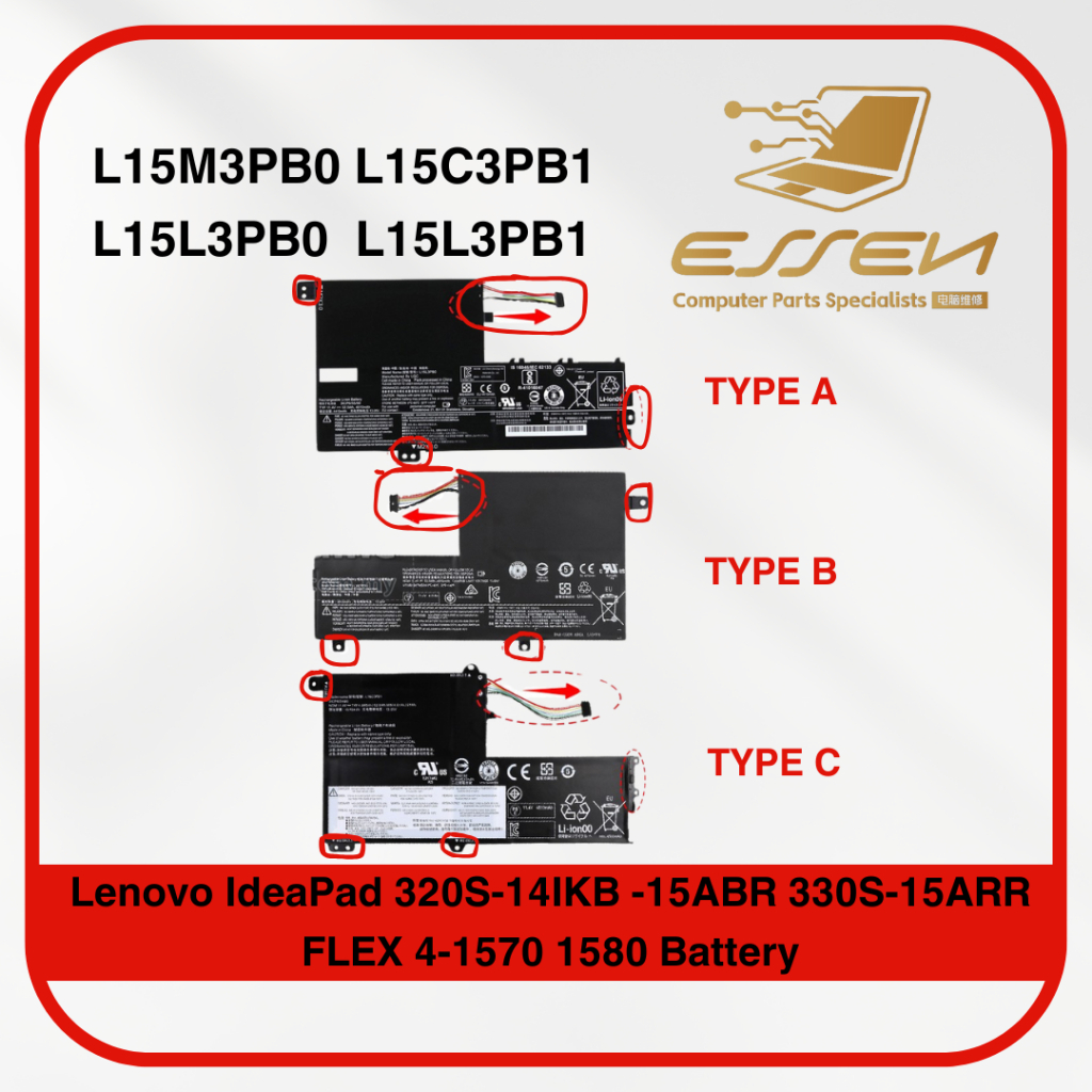 Lenovo L15M3PB0 L15C3PB1 L15L3PB0 L15L3PB1 for IdeaPad 320S-14IKB ...