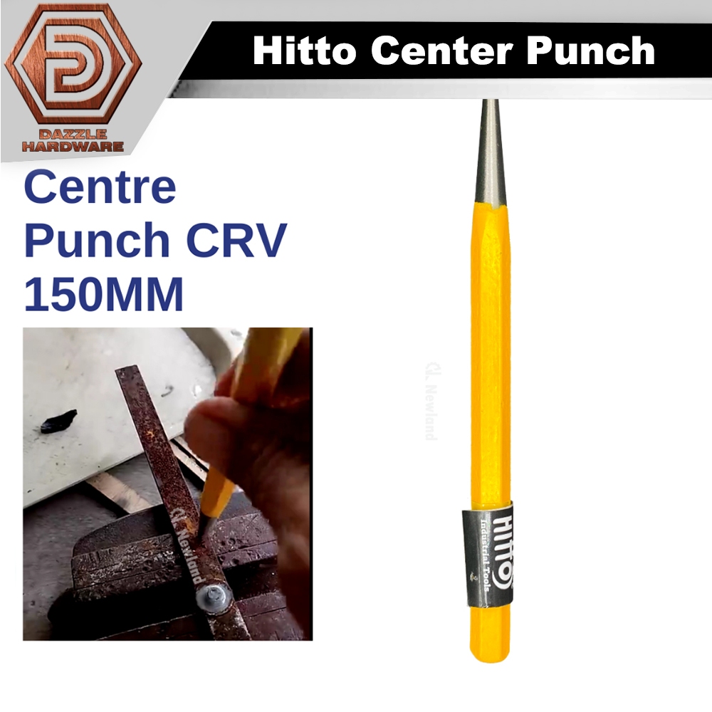 Hitto center punch 150mm centre punch penebuk besi dot marking drill ...