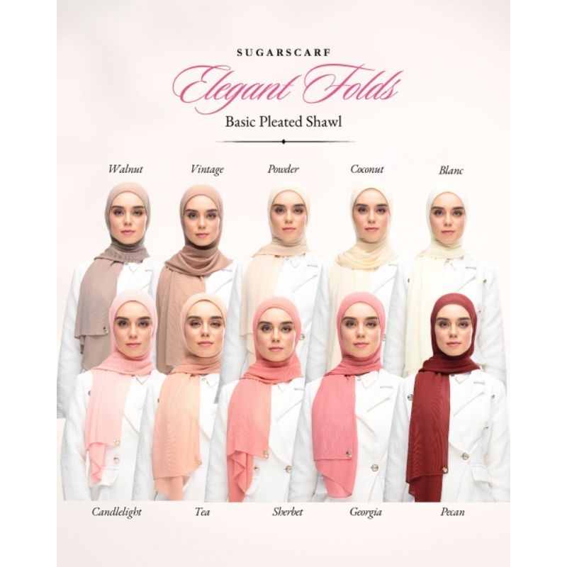 Sugarscarf Full Wide Pleats Shawl Elegant Folds | Shopee Malaysia