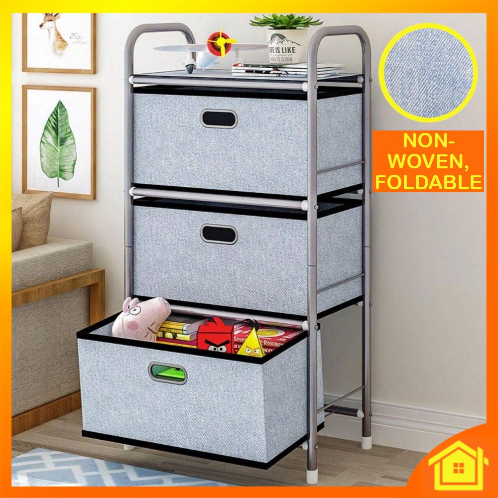 [OneHome] 4 Tier Organizer Rack Drawer Cabinet Wardrobe Clothes Rak ...