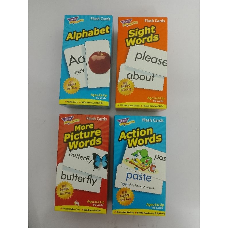 Sight Words, Action Words, Alphabet & More Picture Words Flash Cards ...