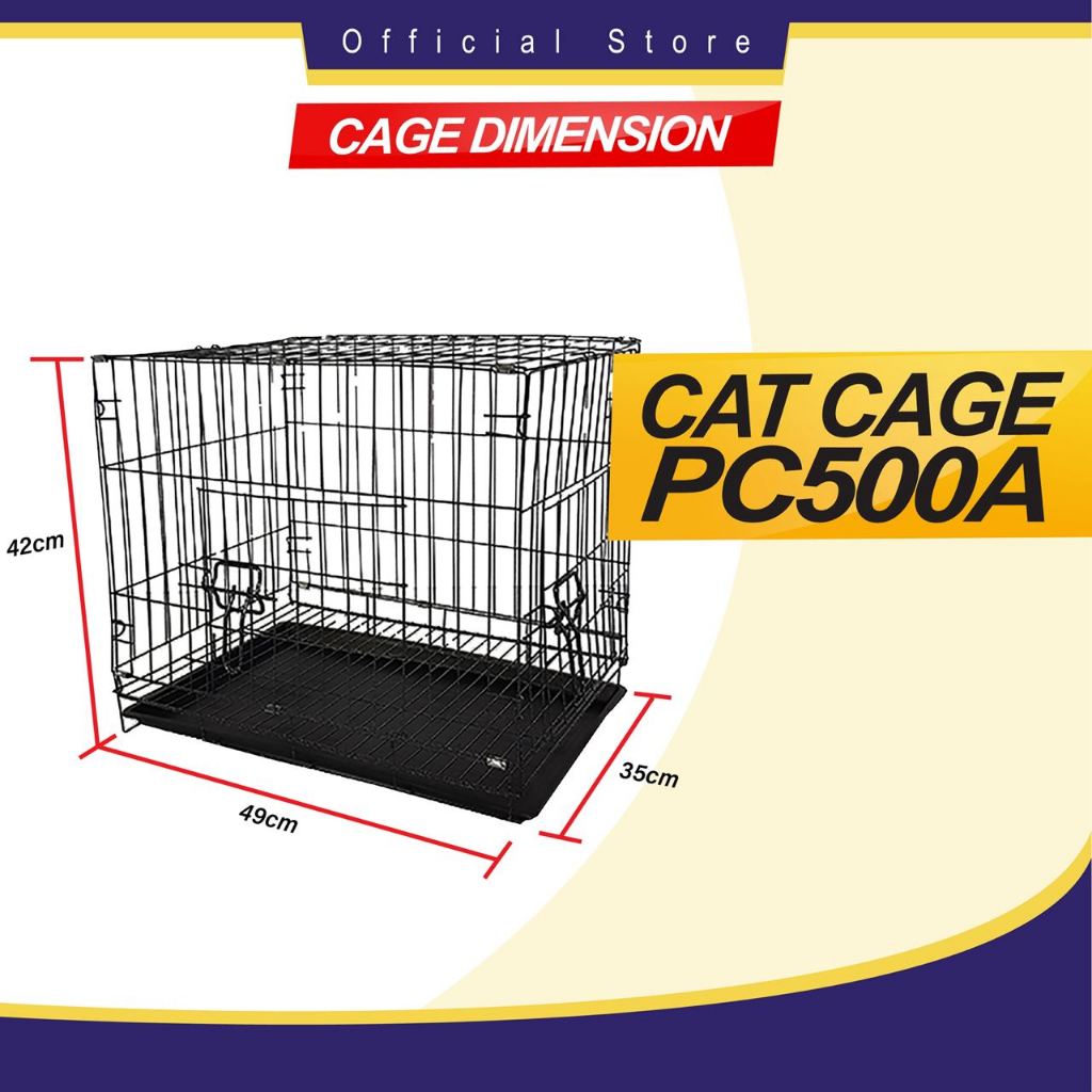 PC500A / YML 302 Foldable Metal Cage for Pets Cat Rabbit Dog Sangkar ...