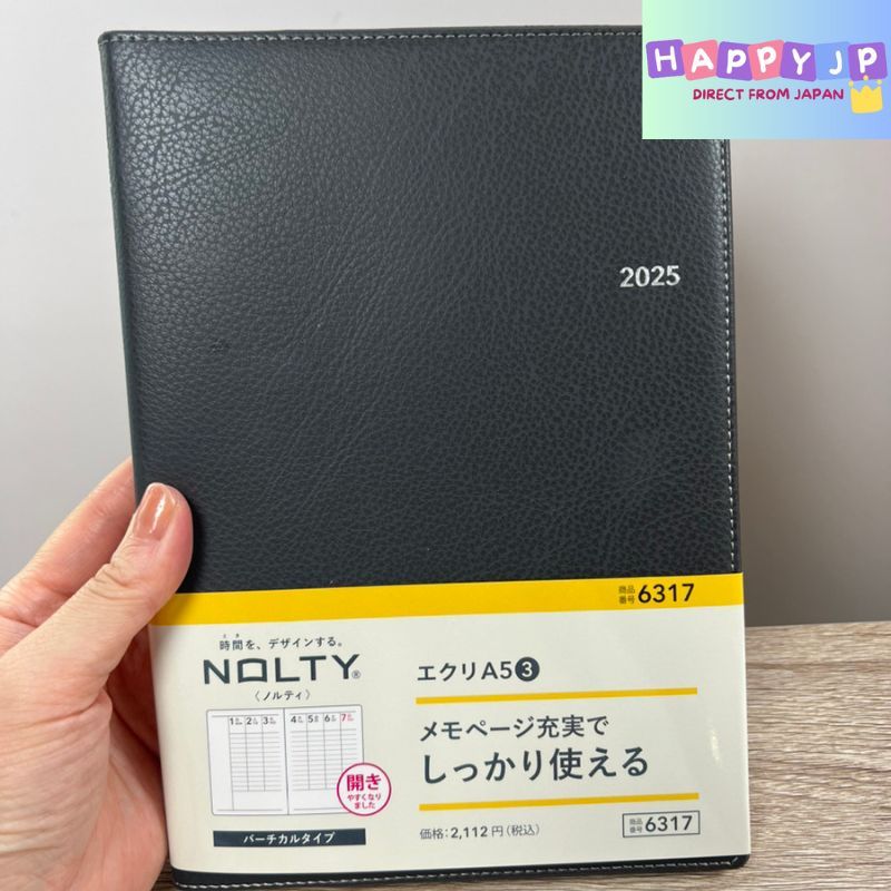 Efficiency NOLTY Planner 2025 A5 Weekly Ecrit3 Dark Grey 6317 (starts ...