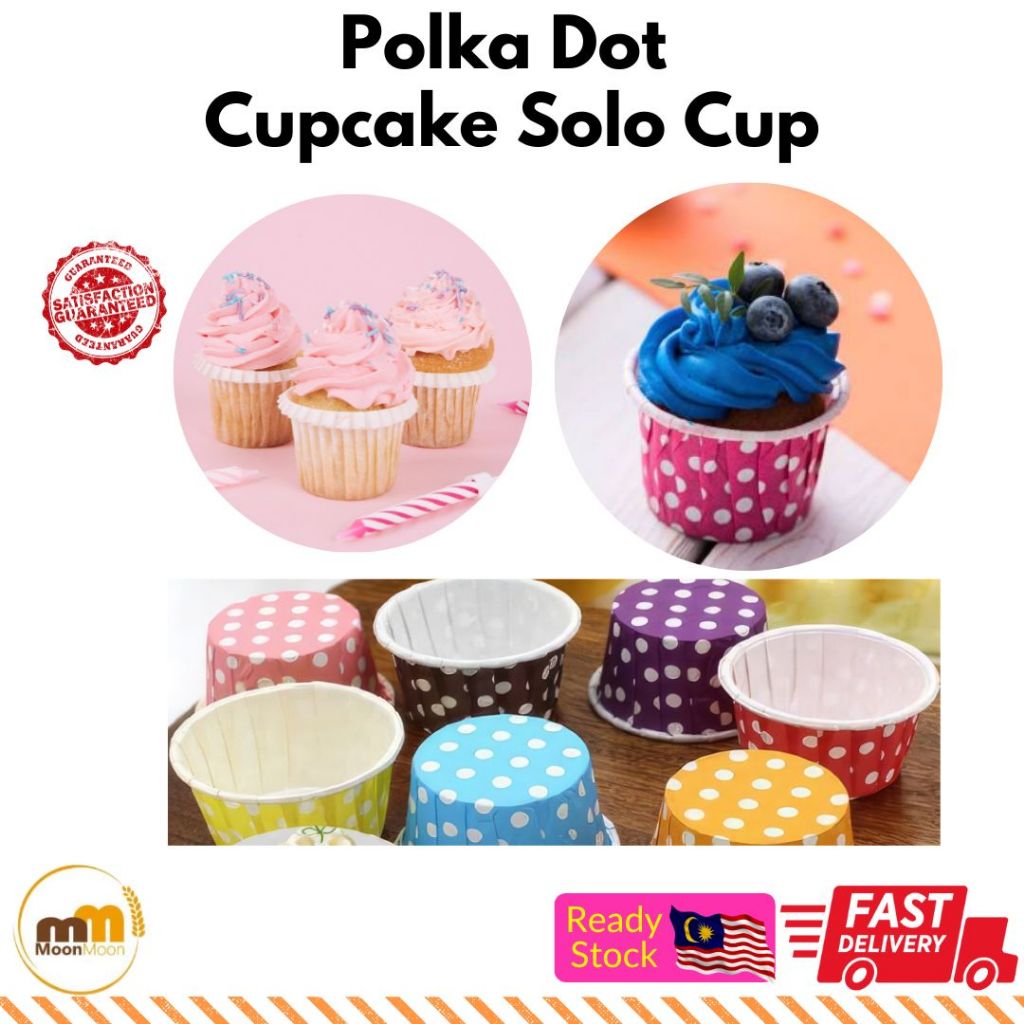 Solo Cup Polka Dot Cupcake Solo Cup Muffin Cup Size S M L 100pcs ...