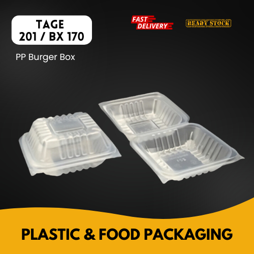 [100pcs] PP BURGER CAKE BOX / Tapau Disposable Plastic Container ...