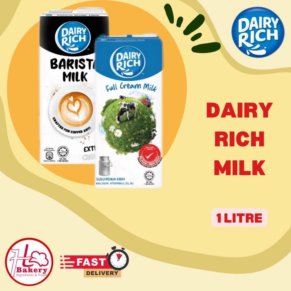 DAIRY RICH BARISTA MILK / FULL CREAM MILK 1LITRE | Shopee Malaysia