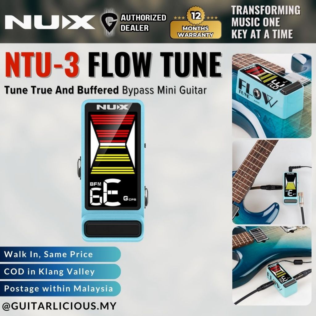 NUX NTU-3 Flow Tune True And Buffered Bypass Mini Guitar Pedal Tuner ...