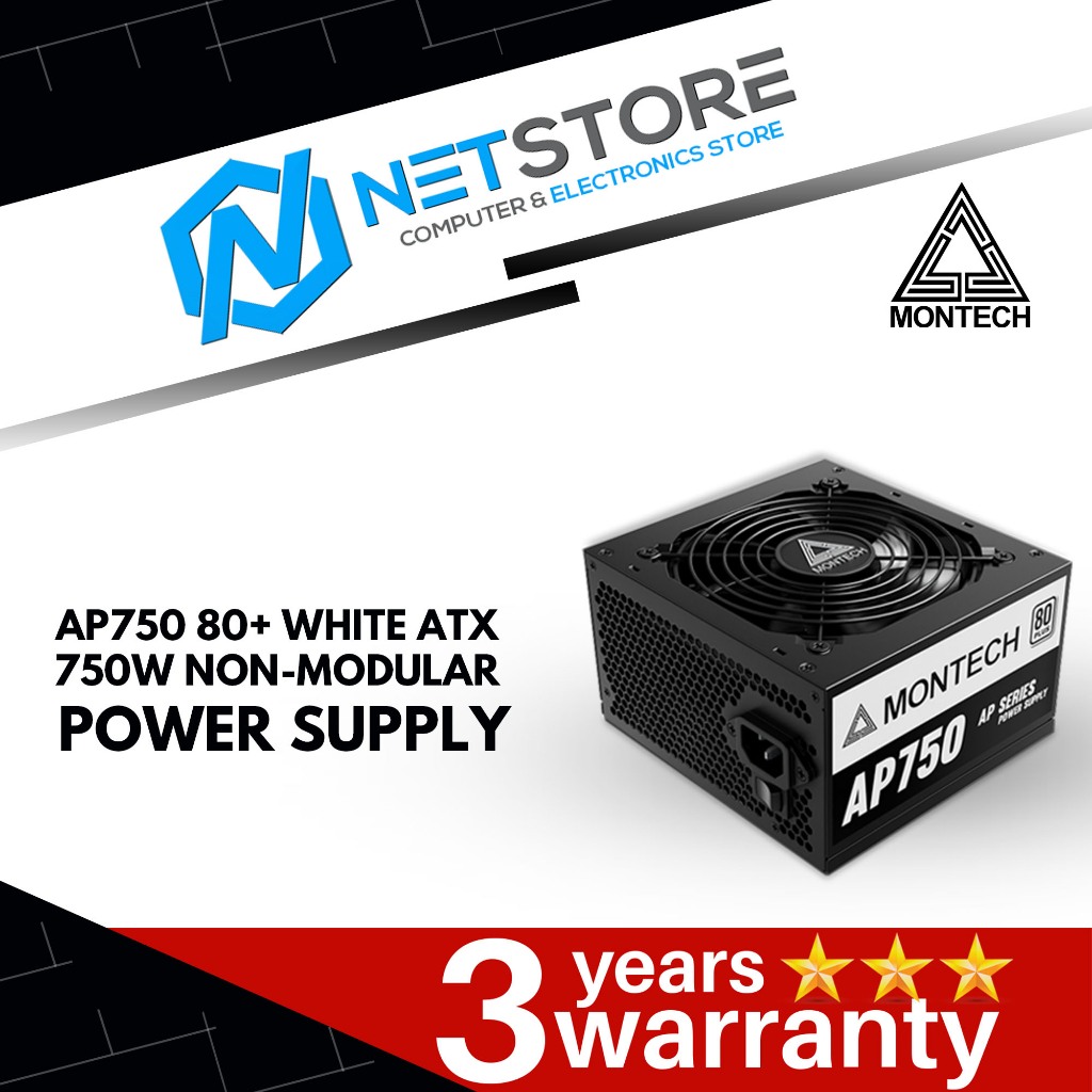 MONTECH AP750 80+ WHITE ATX 750W NON-MODULAR POWER SUPPLY ...