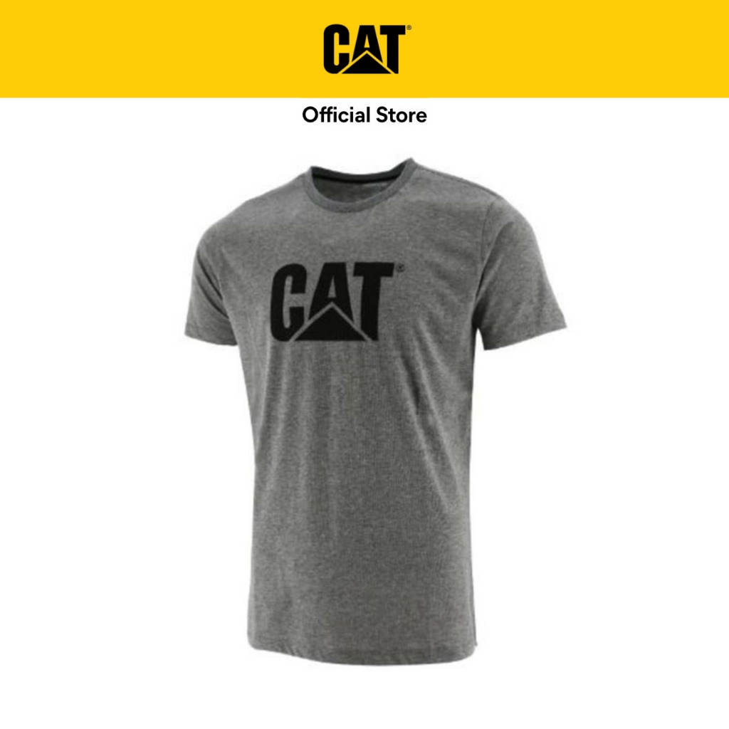 Caterpillar Men's Original Fit LOGO Tee - Dark Heather Grey-Pitch Black ...