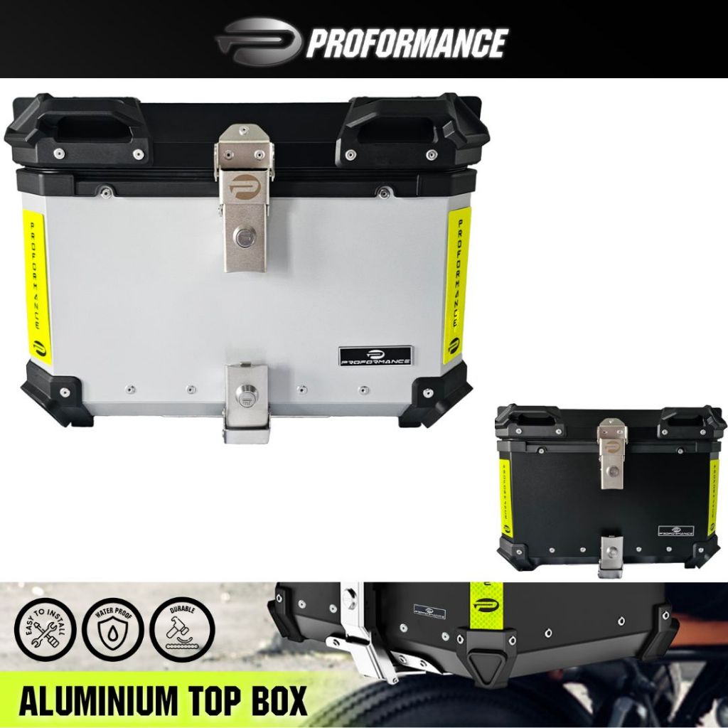 PROFORMANCE Universal Aluminium 45L Top Box for motorbike All Big Bike ...