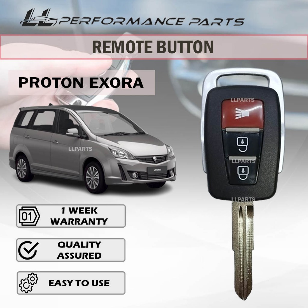 Original Proton Exora Key Remote Casing with 3 Button Car Alarm Remote ...