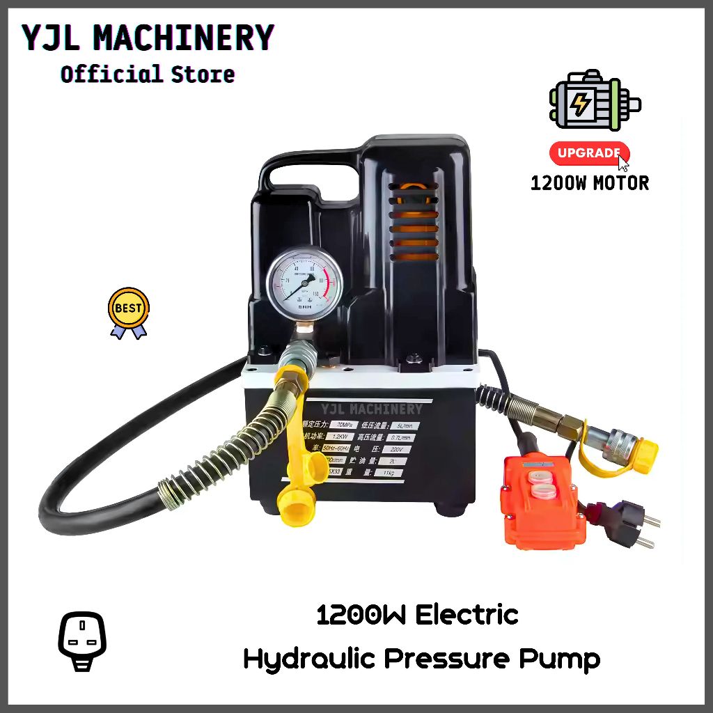 New Upgrade 1200W Electric Hydraulic Oil Pressure Pump Machine QQ-700 ...