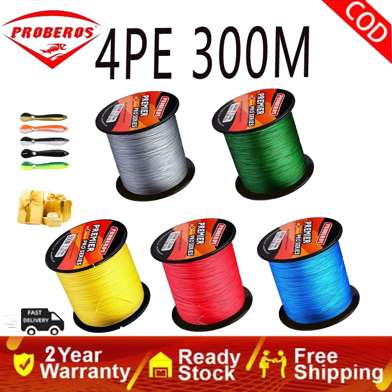 PROBEROS Fishing Line 300m Braided Line x4 PE Strong Lines 6lb-50lb ...