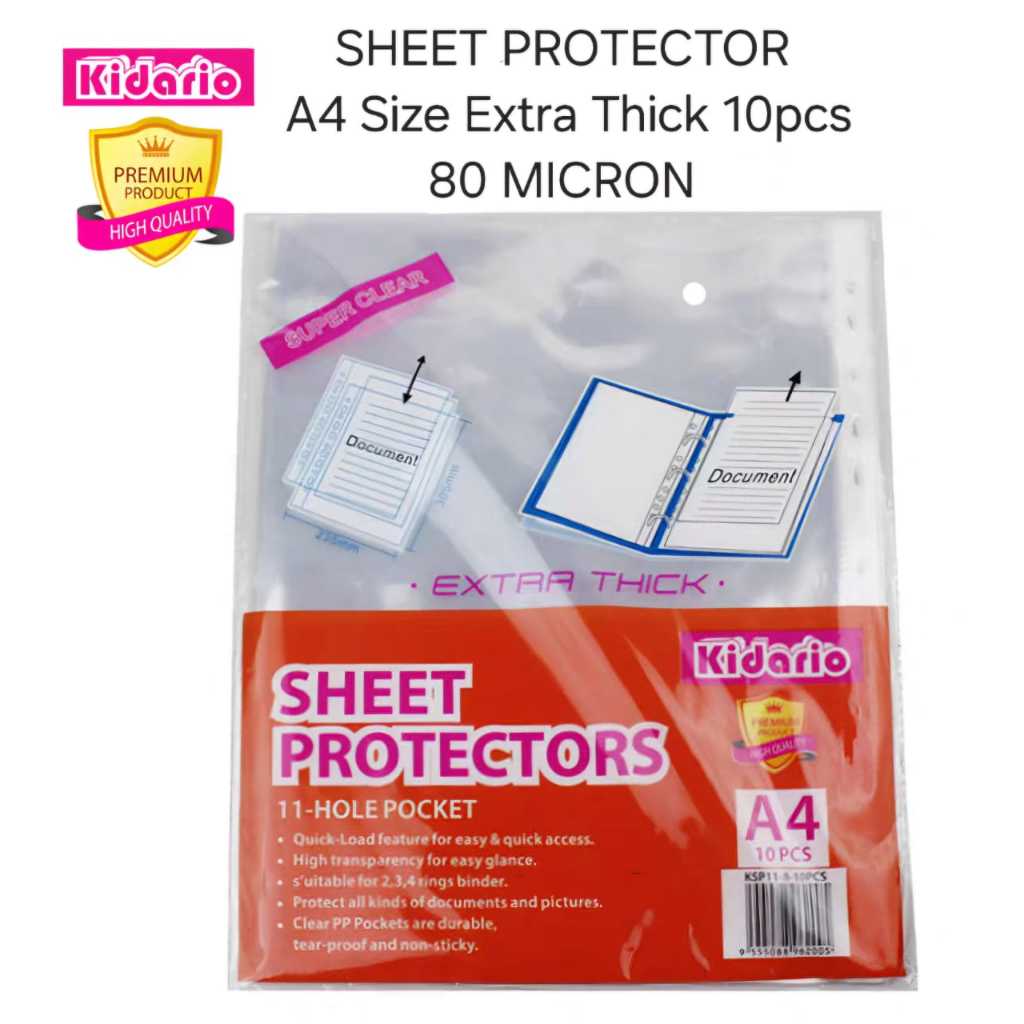 Kidario 11 Hole Sheet Protector 0.8mm ( 10s & 100pcs) | Shopee Malaysia