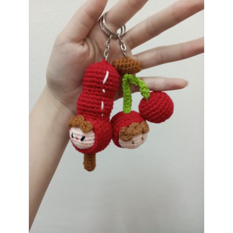 Crochet Cherry/Tanghulu Keychain (pre-order) | Shopee Malaysia