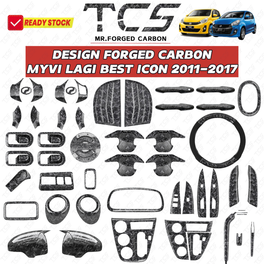 TCS PERODUA MYVI LAGI BEST ICON 2011-2017 CAR FORGED CARBON INTERIOR ...