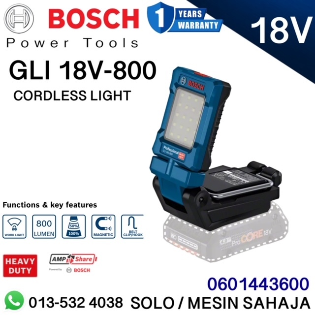 BOSCH GLI18V-800 (SOLO) 18V BATTERY LAMP | Shopee Malaysia