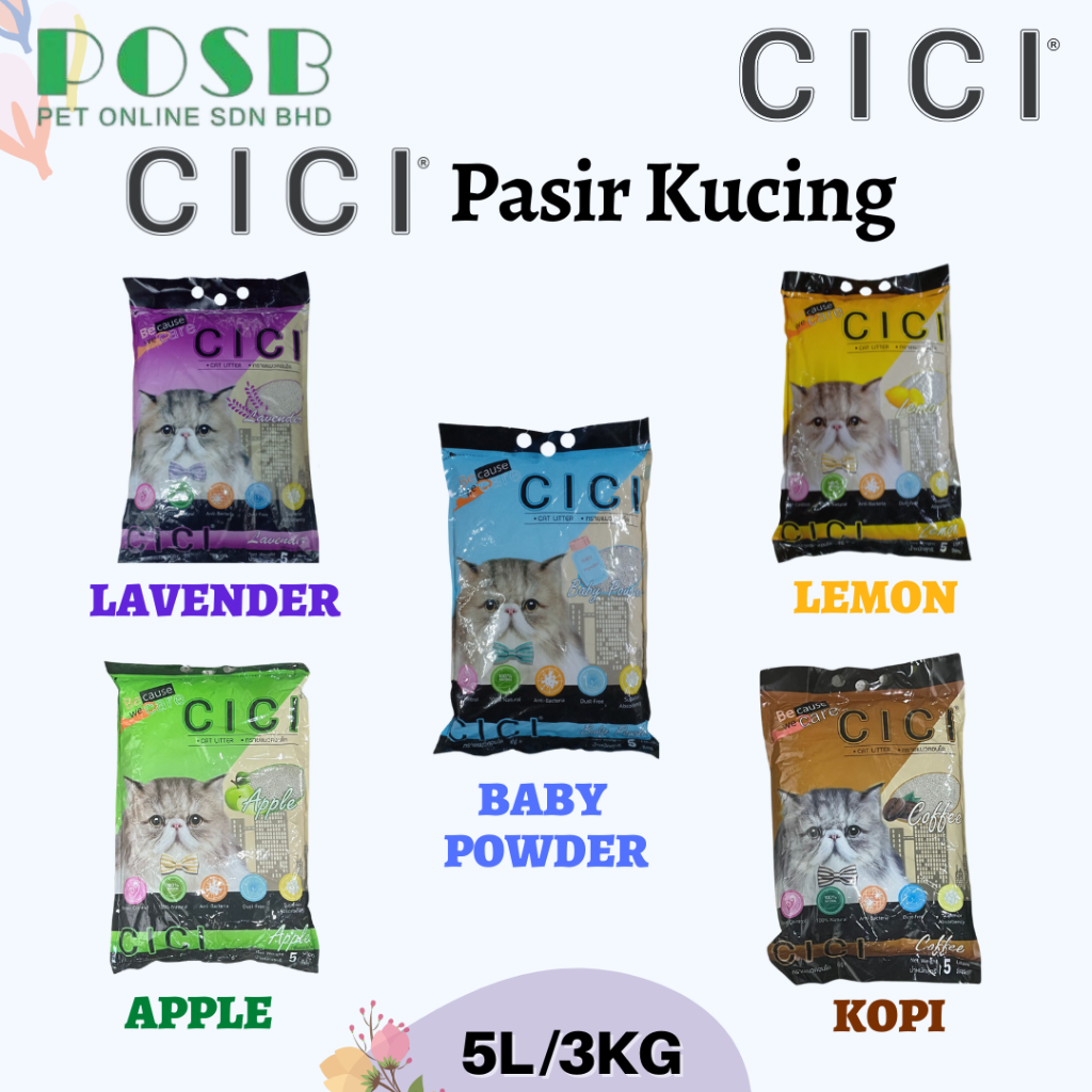 CICI Premium Pasir Kucing 5L / Cat Litter 5L / Pasir Kucing 5L (3kg) | Shopee Malaysia