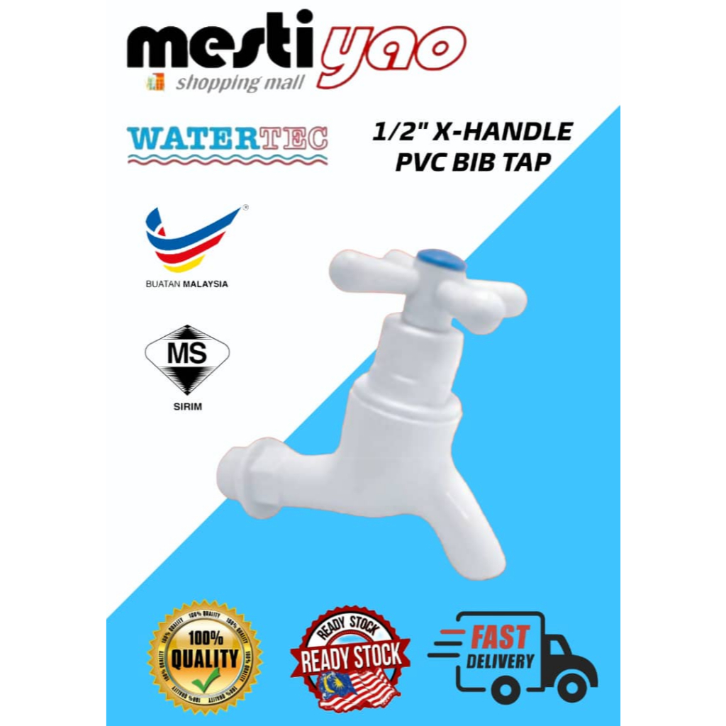 WATERTEC Kitchen & Bathroom Sink Faucet PVC Bib Tap / Kepala Paip PVC ...