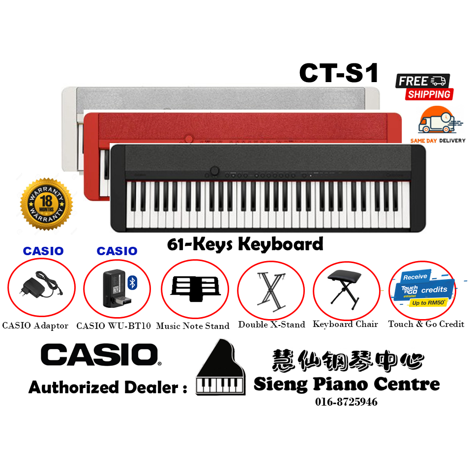 [Ready Stock] Casio CT-S1 61-keys keyboard (CTS1/ CT S1) | Shopee Malaysia