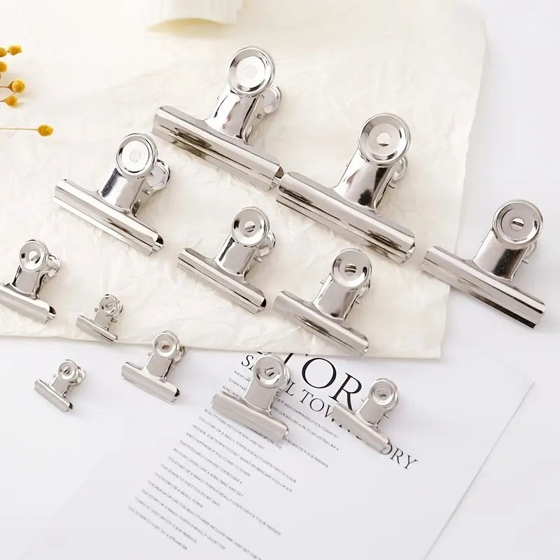 1pcs Spring Binder Round Metal Bulldog Paper Clip Klik Kertas Office ...