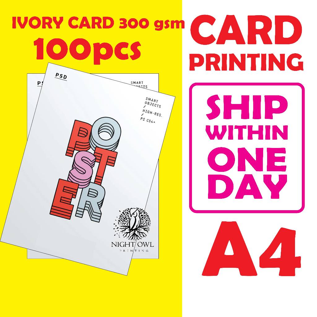 Card Printing 300gsm IVORY CARD A4 Color Printing | Shopee Malaysia