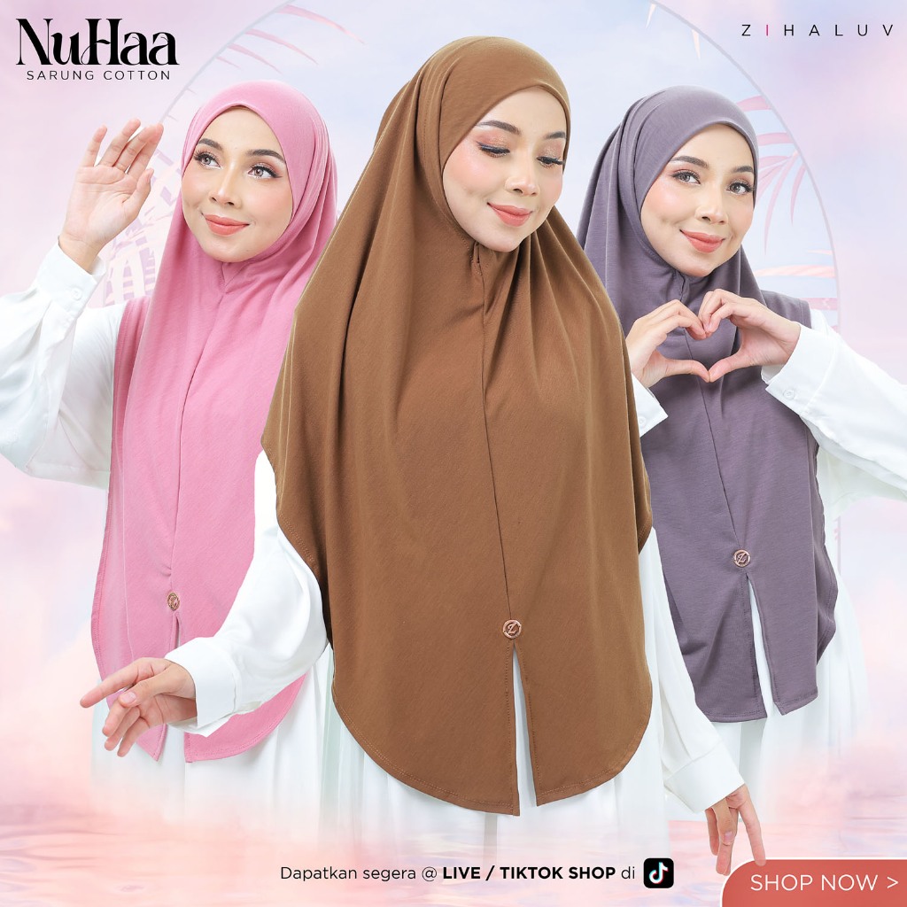 Zihaluv - Tudung Nuhaa Sarung Ironless - Soft Cotton - Bidang 55 - 5 RM100 | Shopee Malaysia