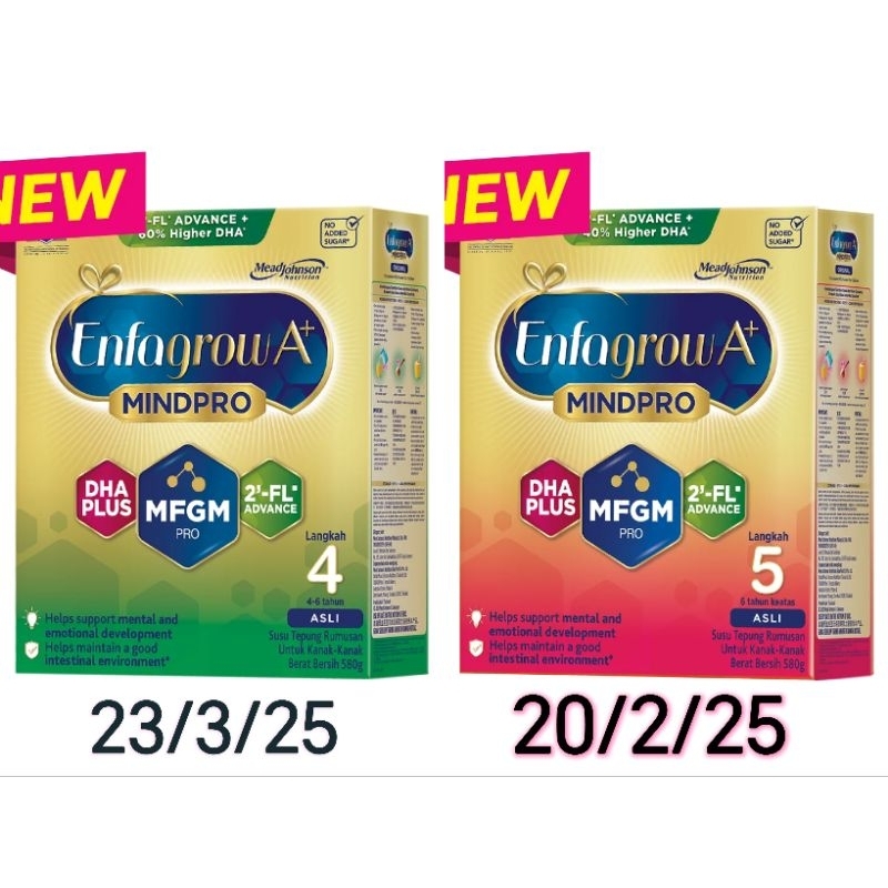 Enfagrow A+ Step 4 mindpro Asli 2.32kg (23/3/25) step 5 asli 580g (20/2/25) clearance 1.16kg old ...