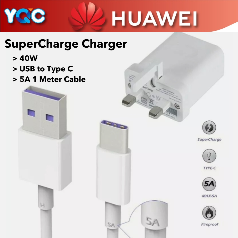 HUAWEI 40W 66W SIRIM SuperCharge Type C Power Adapter Fast Mobile ...