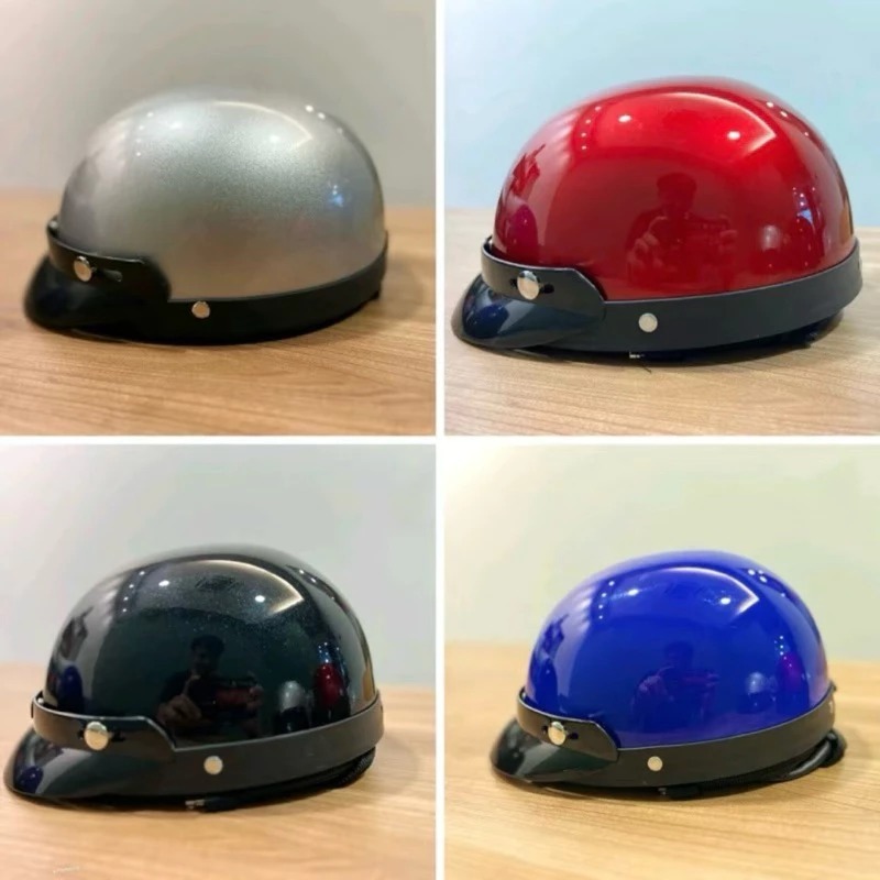Helmet Steng Separuh Kura-Kura Cruiser Style Sten Haft Cut Hitam Merah ...