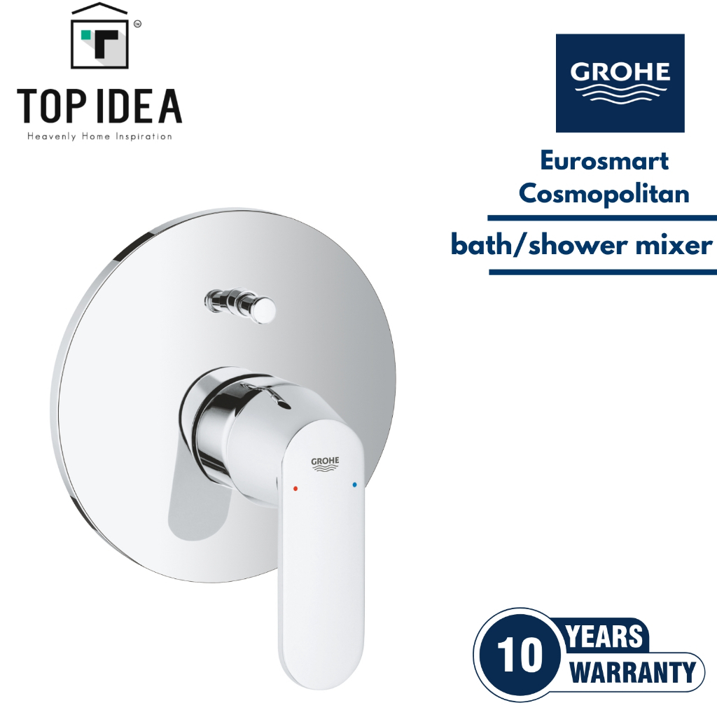 GROHE Eurosmart Cosmopolitan Concealed Bath/Shower Mixer with Concealed ...