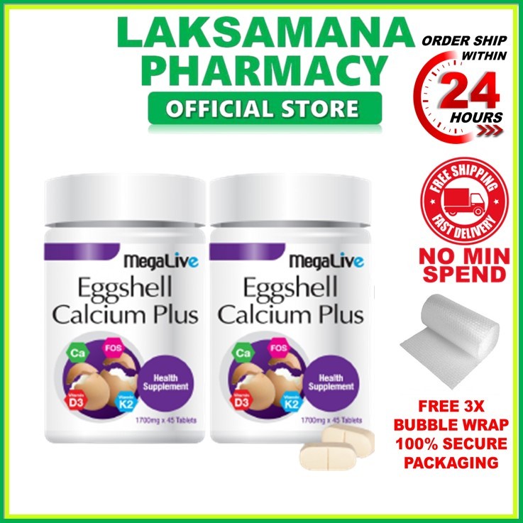 [EXP:08/2026] MEGALIVE Eggshell Calcium Plus (45's/2X45's) | Shopee ...