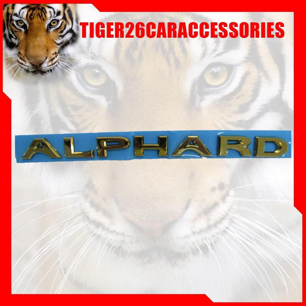 Toyota ALPHARD Gold Car Logo Emblem Word Wording Font Rear Sticker ...