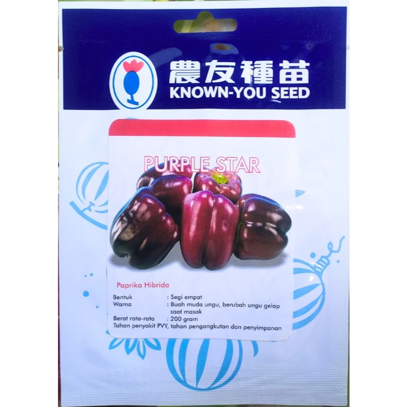 KNOWN YOU SEED = BIJI BENIH CILI BENGGALA PURPLE CAPSICUM PAPRIKA PACK ...