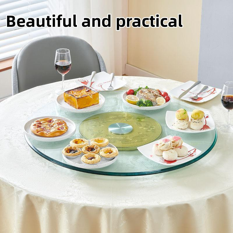 Tempered Glass Rotating Round Turn Table Dining Table Top Glass 60CM ...