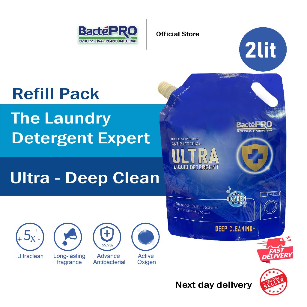 Bactepro Antibacterial Laundry Detergent - Deep Clean + - REFILL PACK ...