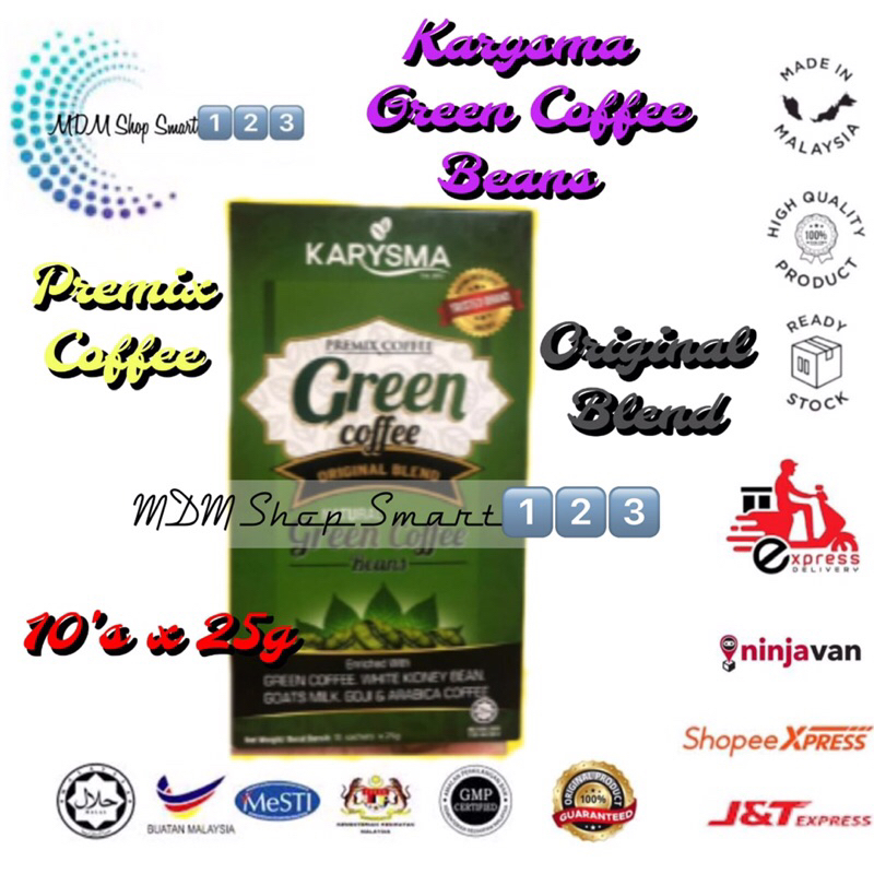 KARYSMA GREEN COFFEE 10SACHET X 25G 💯% ORIGINAL | Shopee Malaysia