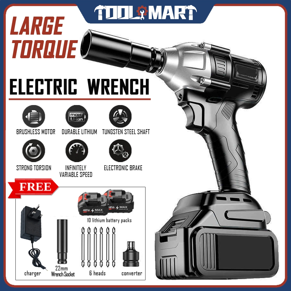 Cordless 1/2" Impact Wrench High Torque Electric Impact Driver Heavy ...