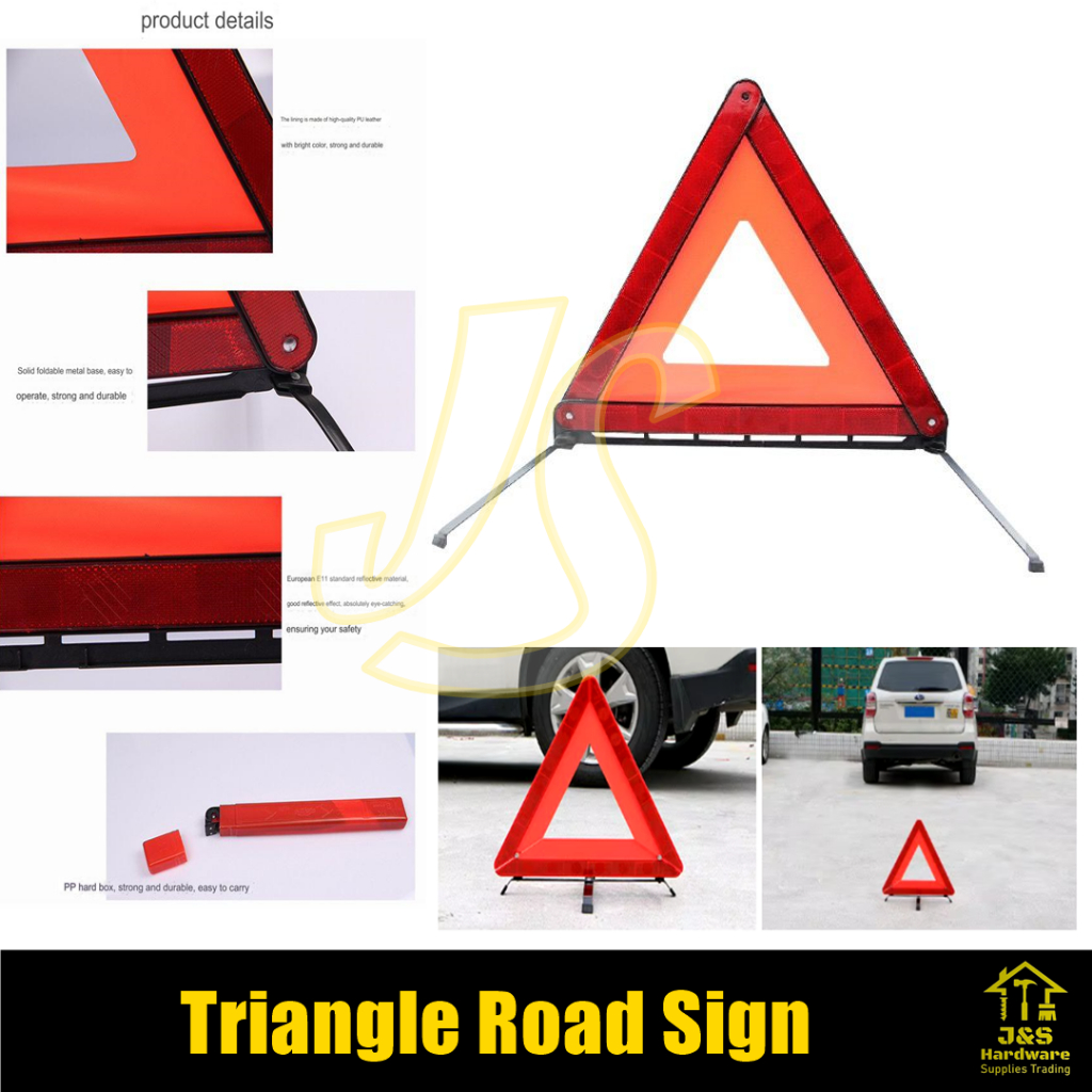 Emergency Triangle Reflective Car Sign Board. Stop Warning Sign ...
