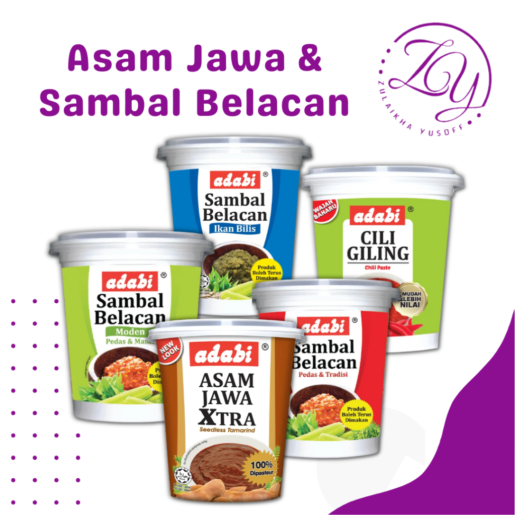 ADABI asam jawa / sambal belacan / cili giling (tamarind paste / sambal ...