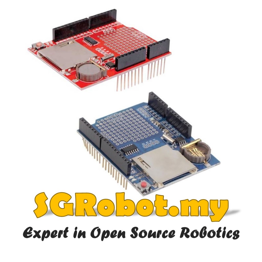 Arduino Data Logging Shield SD Card RTC Log Sensor Record Recorder (Red ...